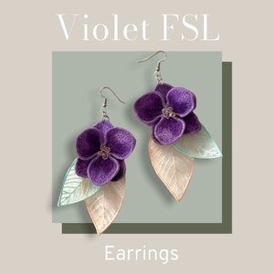 Machine Embroidery Design Violets Earrings Digital Embroidery Pattern ...