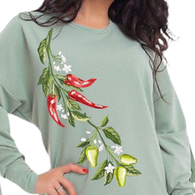 Hot Pepper Set Machine Embroidery Design Applique Pattern Digital ...