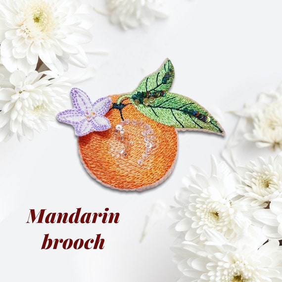 Machine Embroidery Design for Make Mandarinbrooch on Felt | Etsy