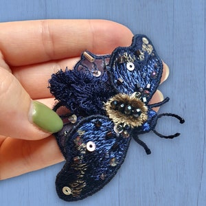 Brooch Moth Machine Embroidery Design FSL, Insect Brooch, FSL Brooch ...