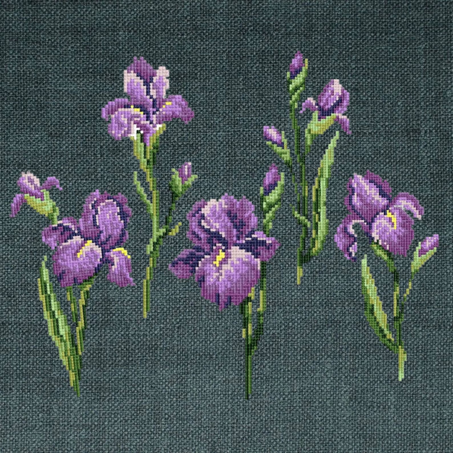 Irises Cross-stitch Set Patterns Machine Embroidery Designs - Etsy