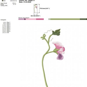 Sweet Pea Artistic Machine Embroidery Design Digital Embroidery Pattern ...