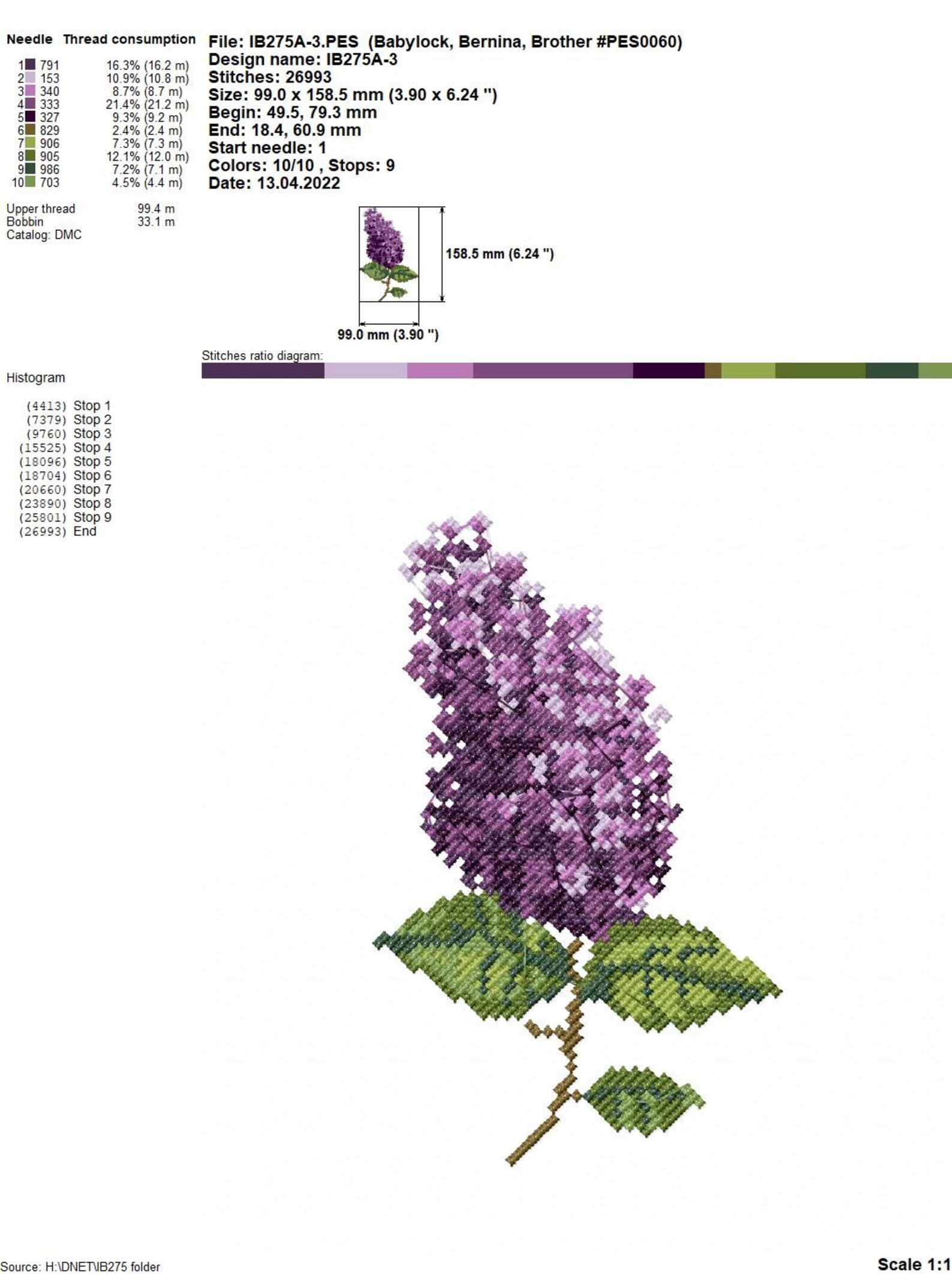 Lilac Cross-stitch Set Patterns Machine Embroidery Designs Digital ...