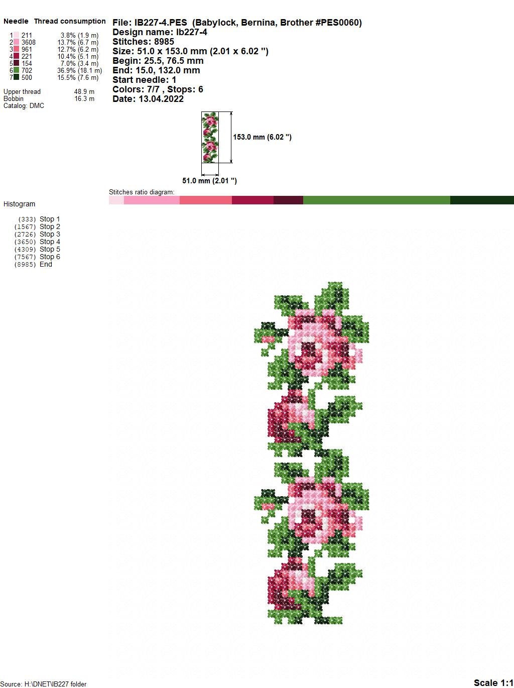 Roses Cross-stitch Set Patterns Machine Embroidery Designs Digital ...