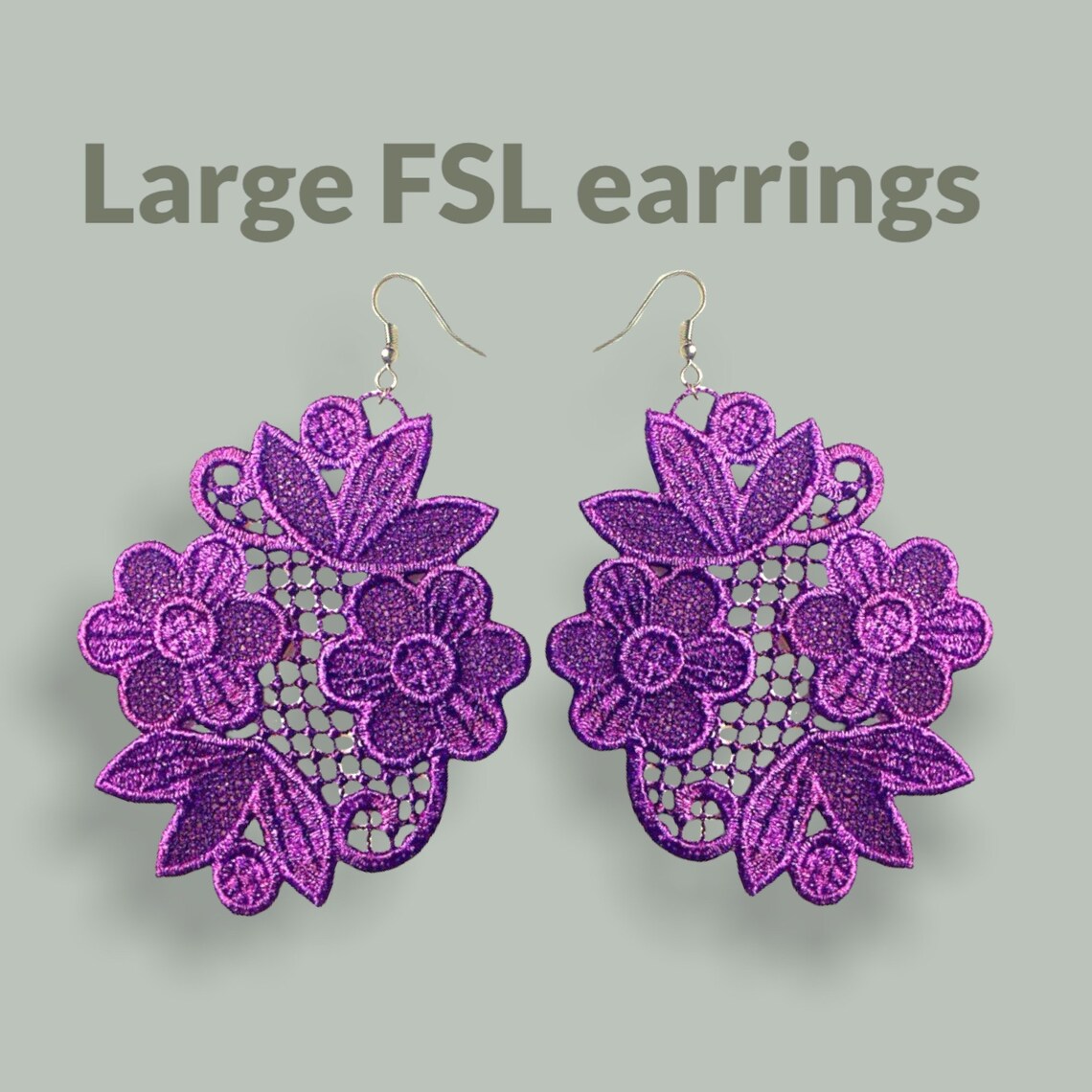 Lage Free Standing Lace Earrings Machine Embroidery Design FSL - Etsy