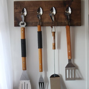 Apron Rack, Utensil Rack, Farmhouse Kitchen Decor, Kitchen Wall Mount ...