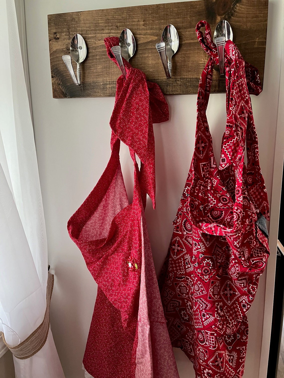 Apron Rack, Utensil Rack, Farmhouse Kitchen Decor, Kitchen Wall Mount ...