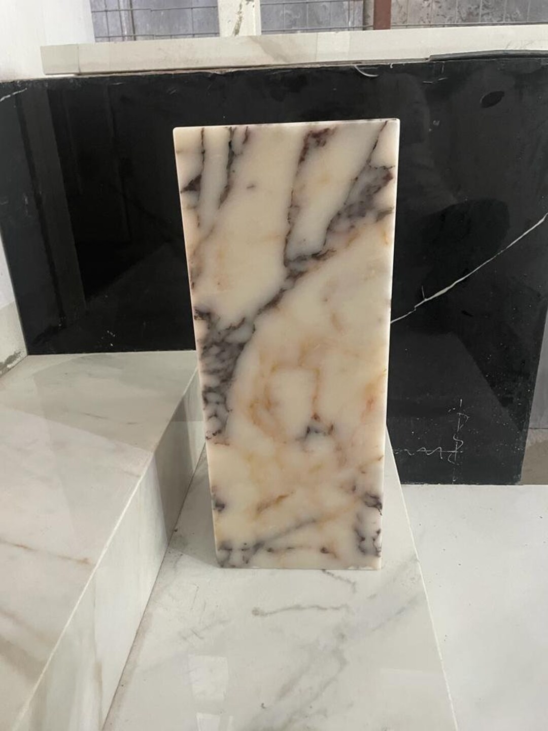 Real Marble Side Table for Living Room Marble Plinth Cubic - Etsy