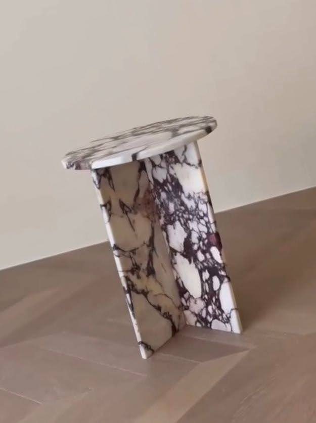 Viola Real Marble Coffee Table 24dimater Calacatta - Etsy
