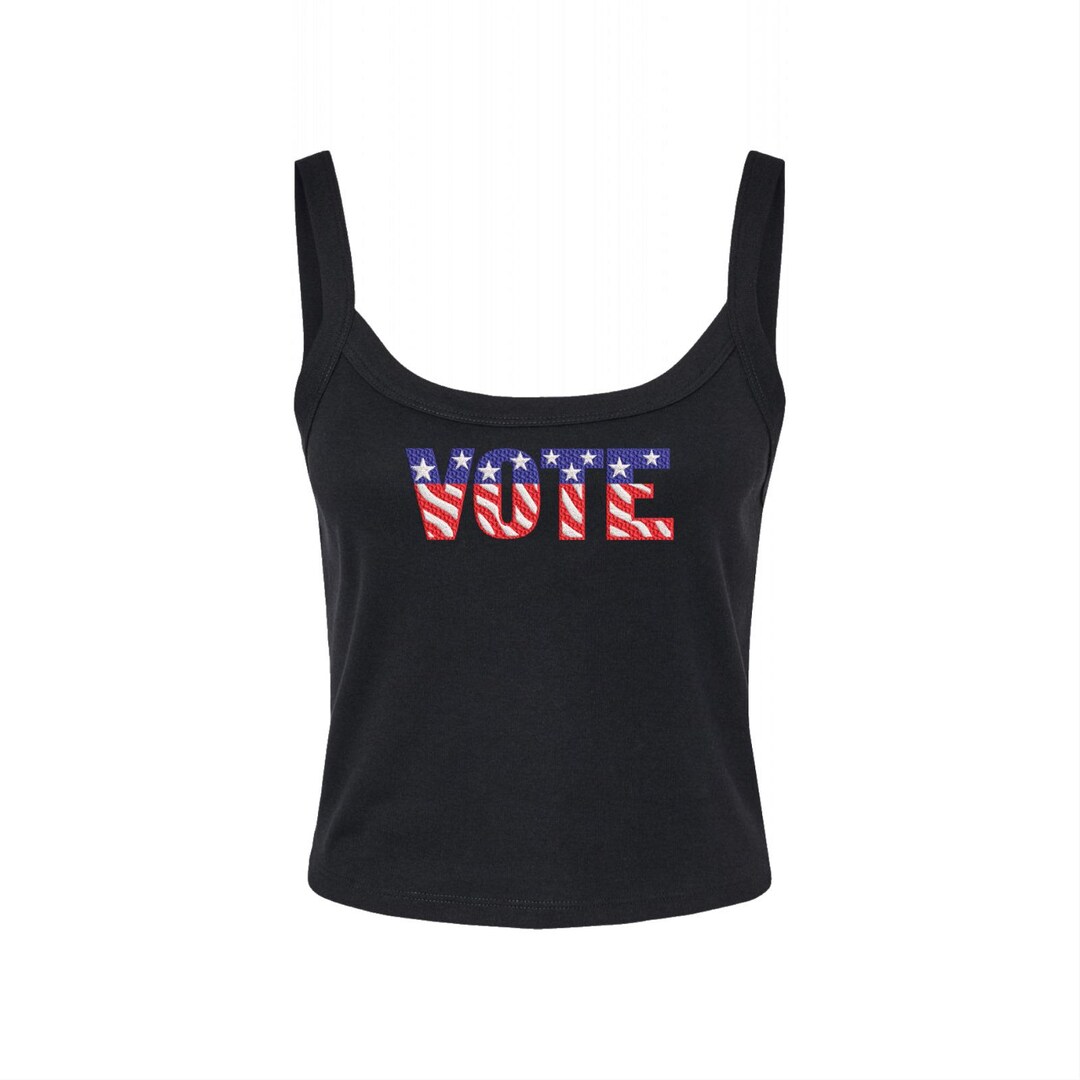 VOTE Cropped Scoop Tank American Flag Stars & Stripes - Etsy