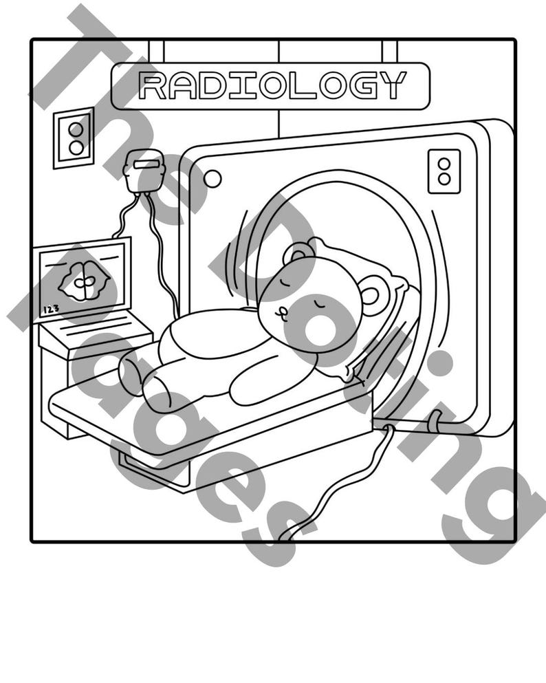 Healthcare in Color - Radiology Coloring Page - Etsy