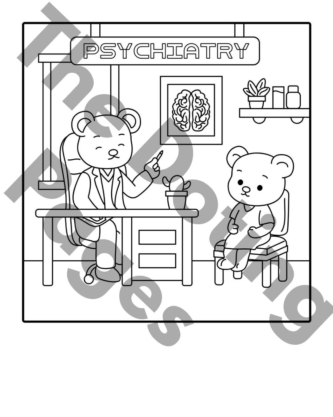 Healthcare in Color - Psychiatry Coloring Page - Etsy