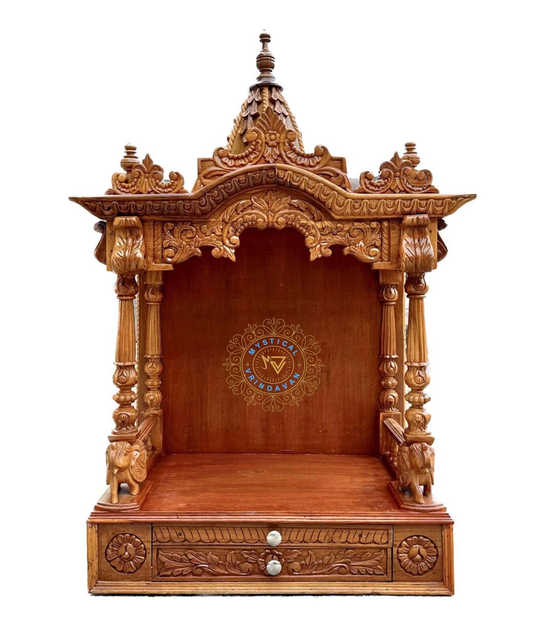 Teak Wood Temple/ Traditional Wooden Altar/ Temple for Home/pooja ...