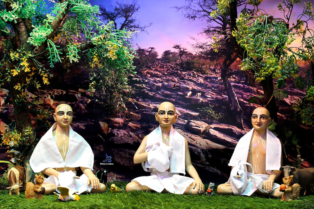 Handmade Six Goswami Deities: ISKCON Shat Goswami Statue (8.2 Inches ...