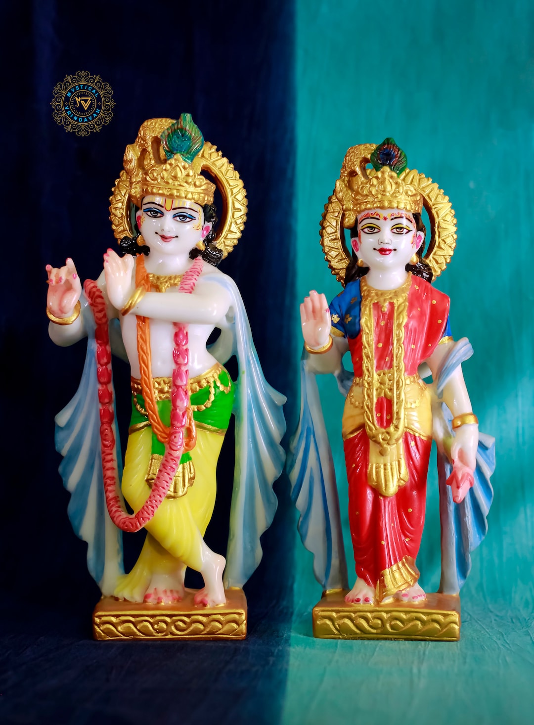 Radha Krishna Deity 10 Inch/iskcon Deity for Home Temple Mandir Altar ...