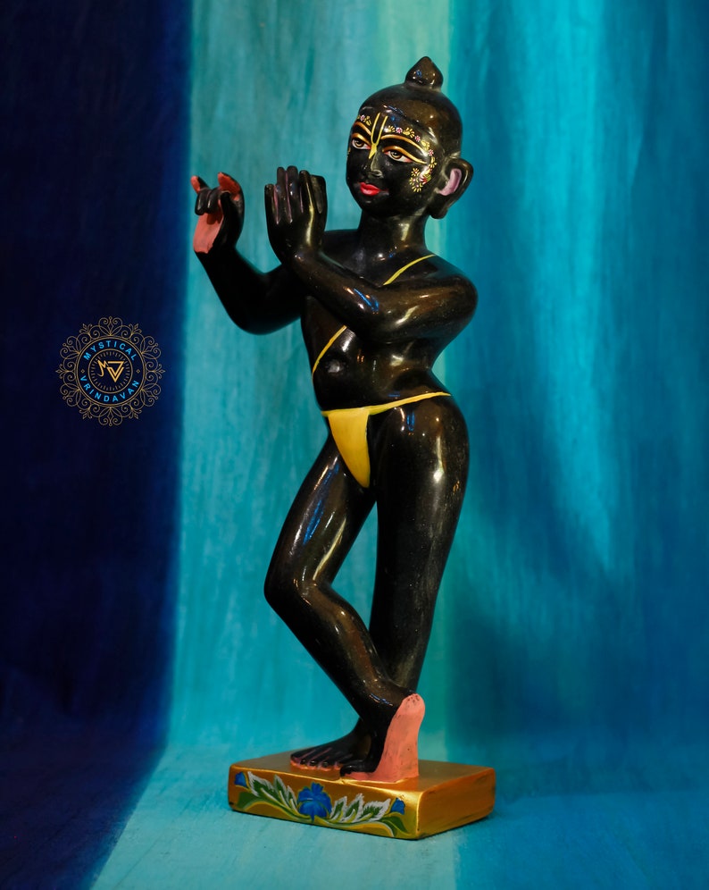 Radha Krishna Deity Statue 15 Inch | Black Stone Marble Murti for ...