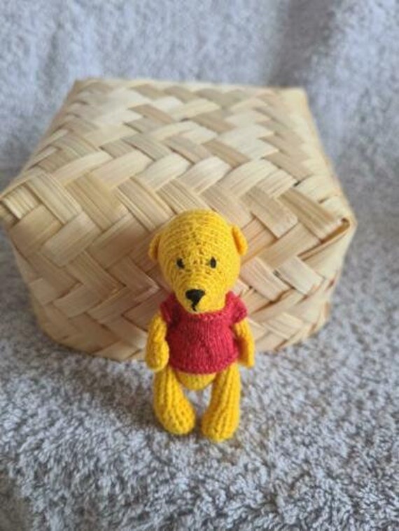 Little Pooh Bear Miniature Pooh Bear Crochet Pooh Bear | Etsy