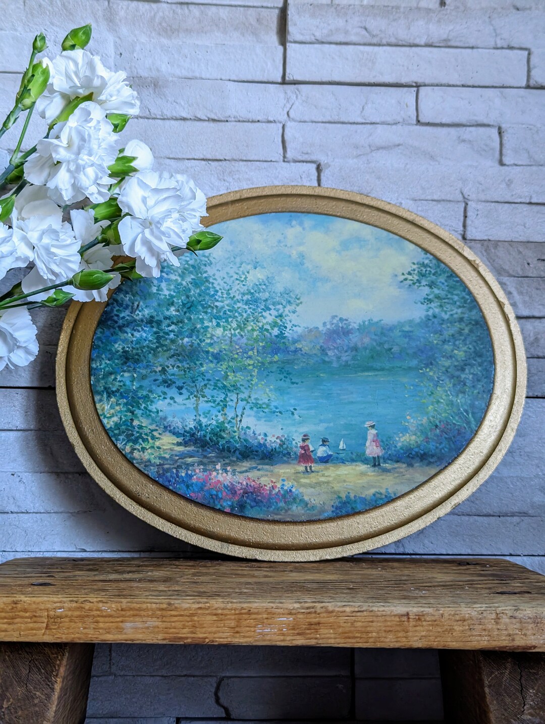 Vintage Garden Lake Pond Wood Print Nora Debolt Vintage Wall Decoration ...