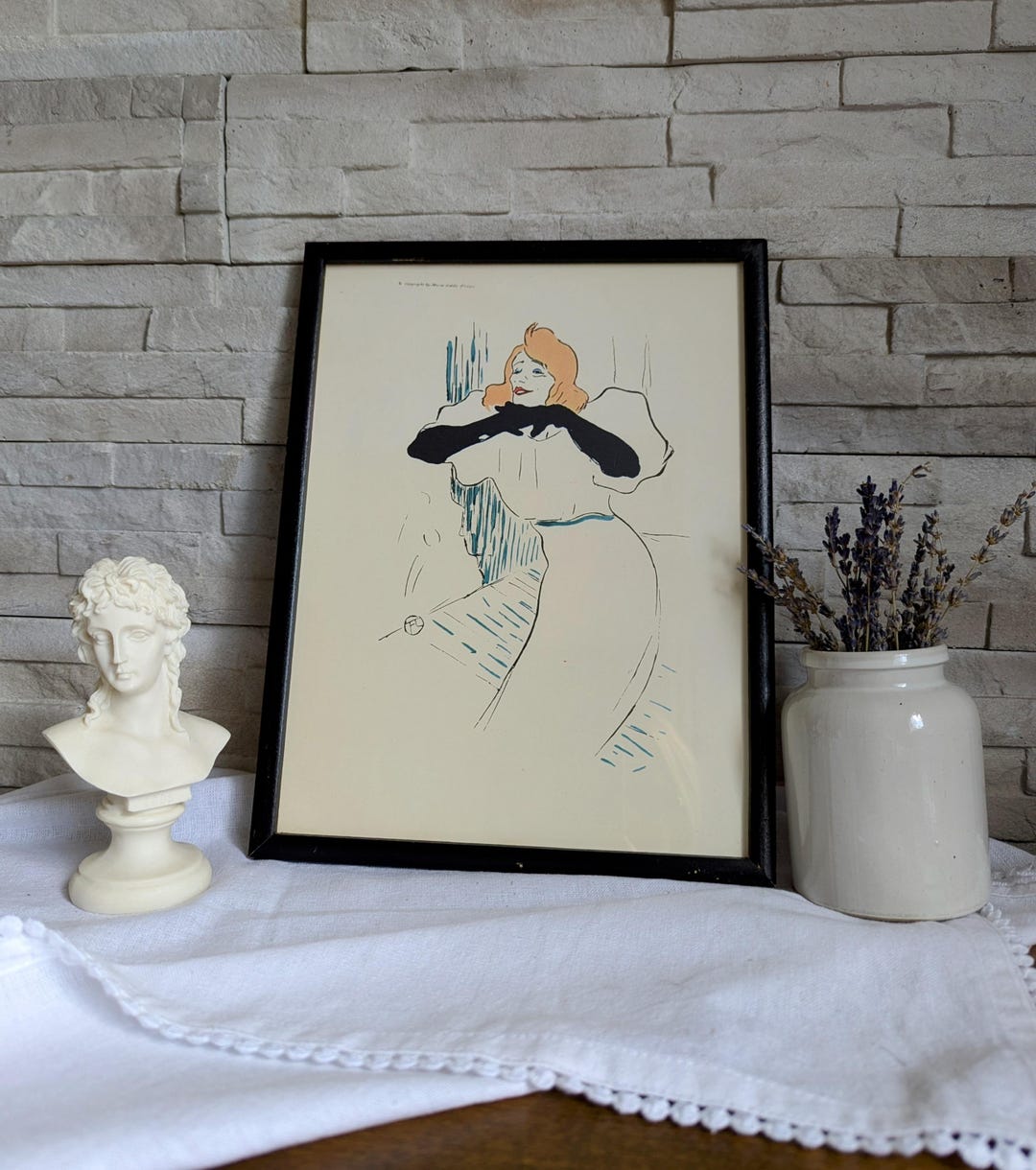 Yvette Guilbert Framed French Print Toulouse-lautrec Vintage Wall ...