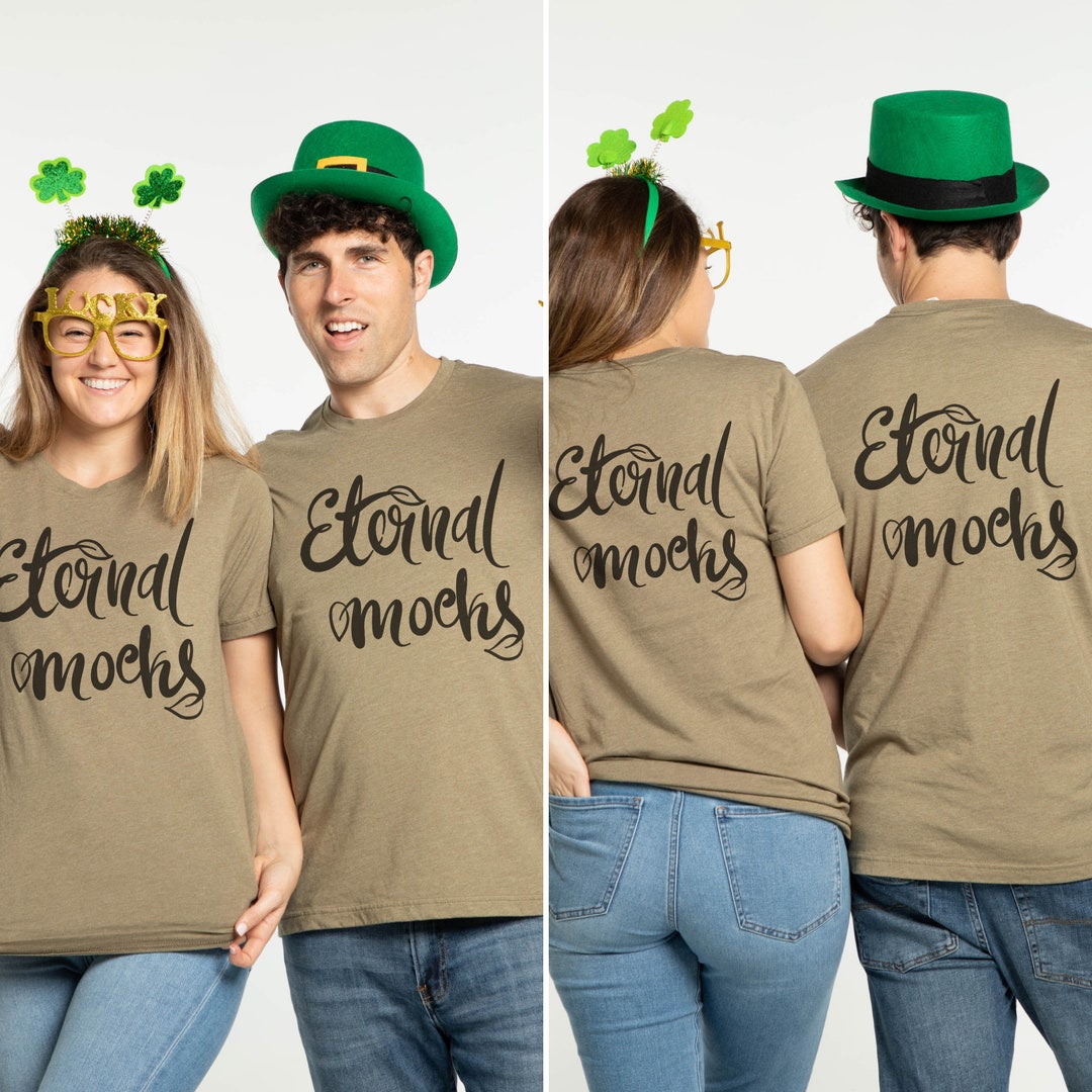 BUNDLE St Patricks Day Couple Mockup Front and Back Heather Olive Bella ...