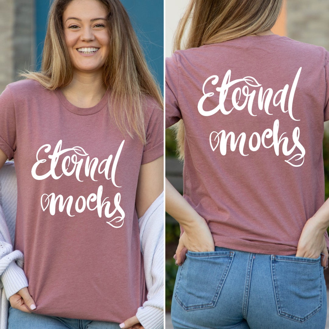 BUNDLE Front and Back Collage Heather Mauve Bella + Canvas 3001 Female ...