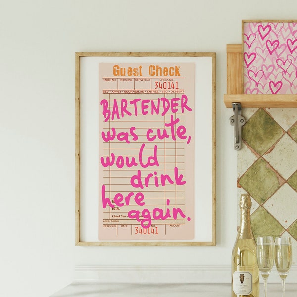 Cute Bartender Poster - Etsy
