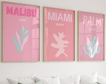 Preppy miami poster - Etsy Nederland