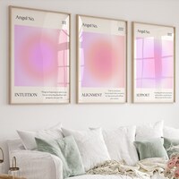 Angel Numbers Set | Gradient Wall Art | Aura Angel Number Posters ...
