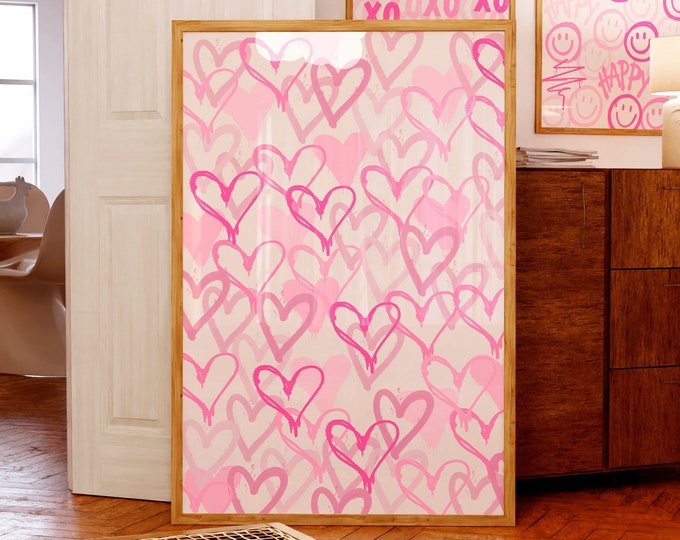 Pink Preppy Room Decorposter Print, Graffiti College Wall Art ...