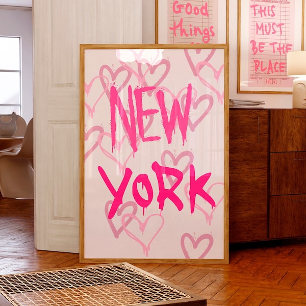 Pink Nyc Wall Decor Etsy