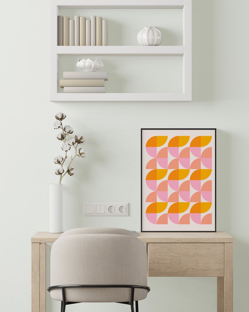 Mid Mod Wall Art Retro 70s Poster MCM Wall Art Colorful Mid - Etsy