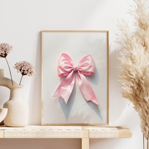 Pink Bow Wall Art Coquette Room Decor for Teens Girly Preppy Wall Art ...