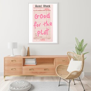Good for the Plot Poster Pink Guest Check Print Retro Trendy Wall Art ...