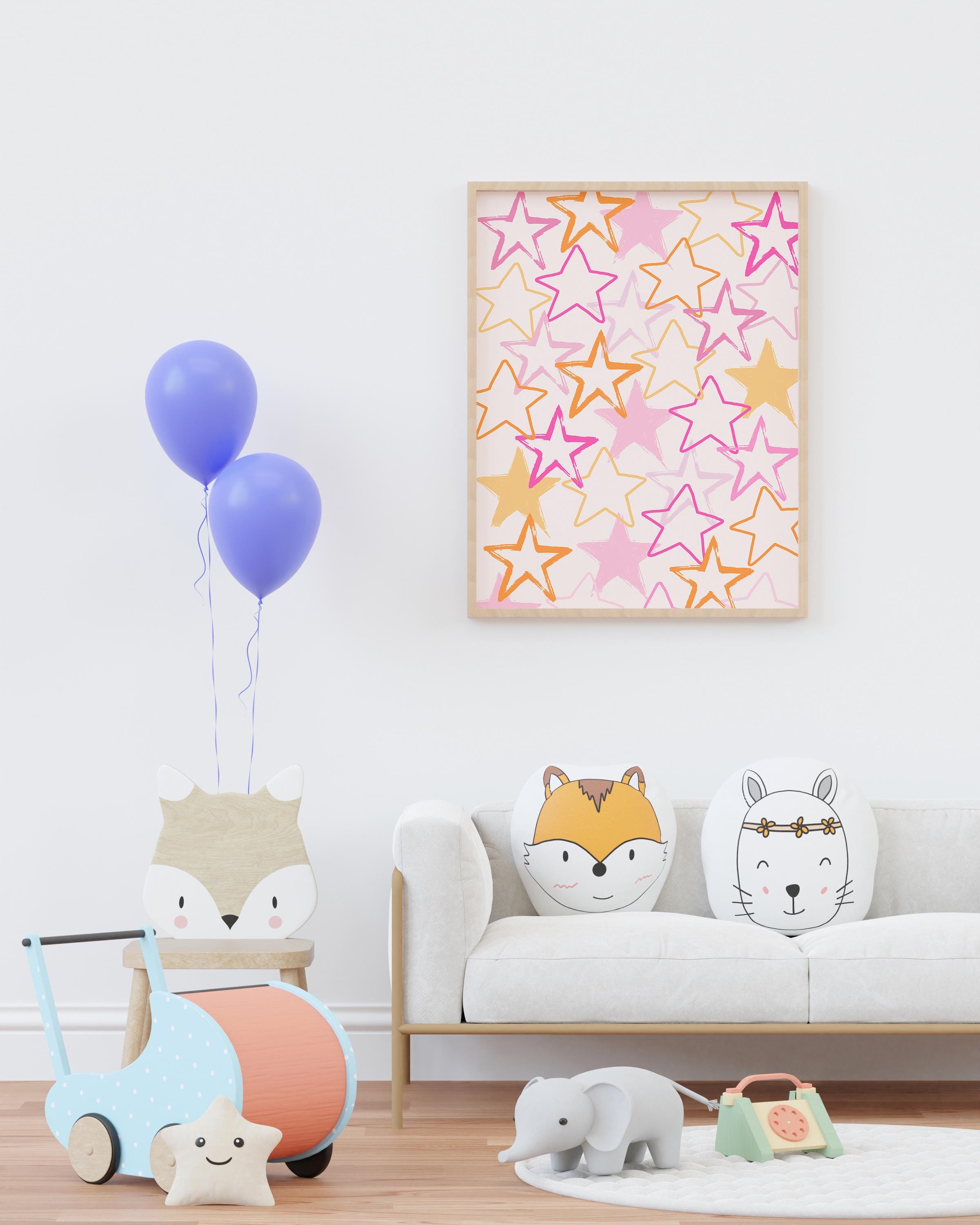 Colorful Stars Print: Trendy Preppy Room Decor (digital Download) - Etsy