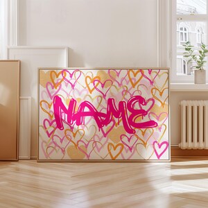 Custom Graffiti Name Wall Art Preppy Location Sign Personalized Name ...