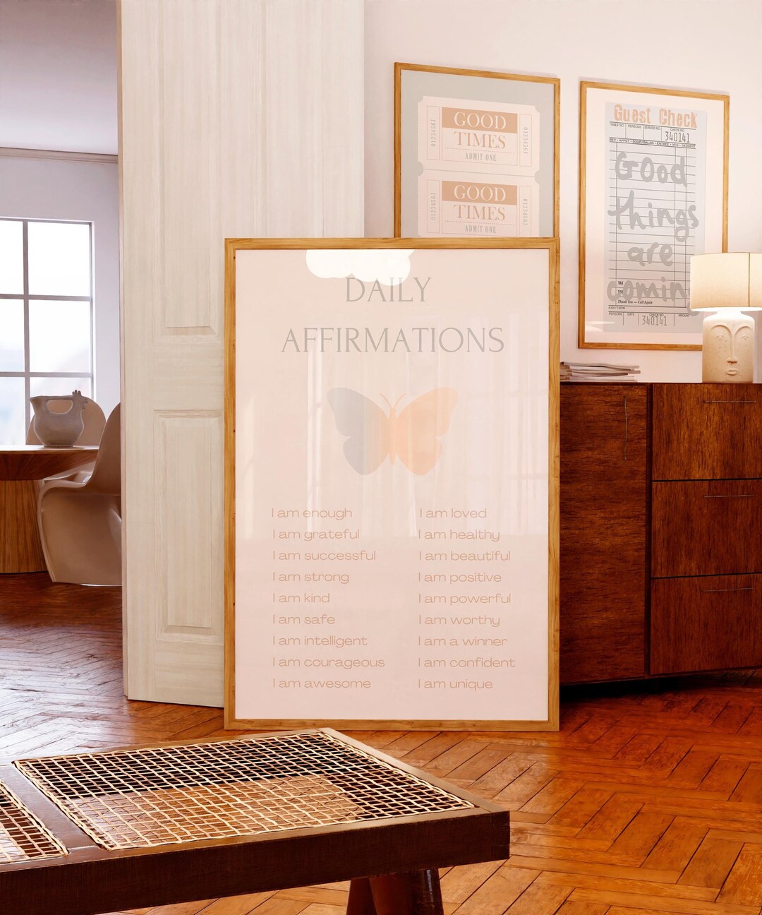 Daily Affirmations Wall Art Neutral Motivational Quotes Positive ...