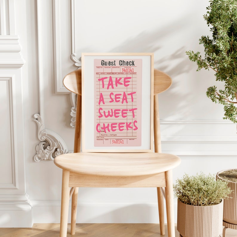 Take A Seat Sweet Cheeks Bathroom Art: Funny Restroom Sign (digital ...