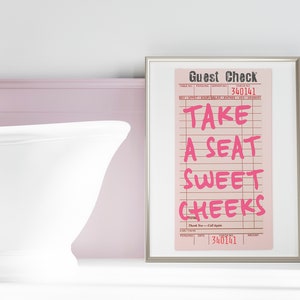 Take A Seat Sweet Cheeks Bathroom Art: Funny Restroom Sign (digital ...