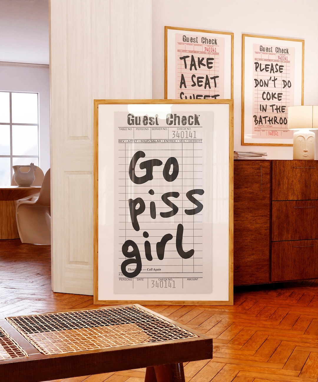 Go Piss Girl Print Funky Bathroom Decor Funny Toilet Poster Fun ...
