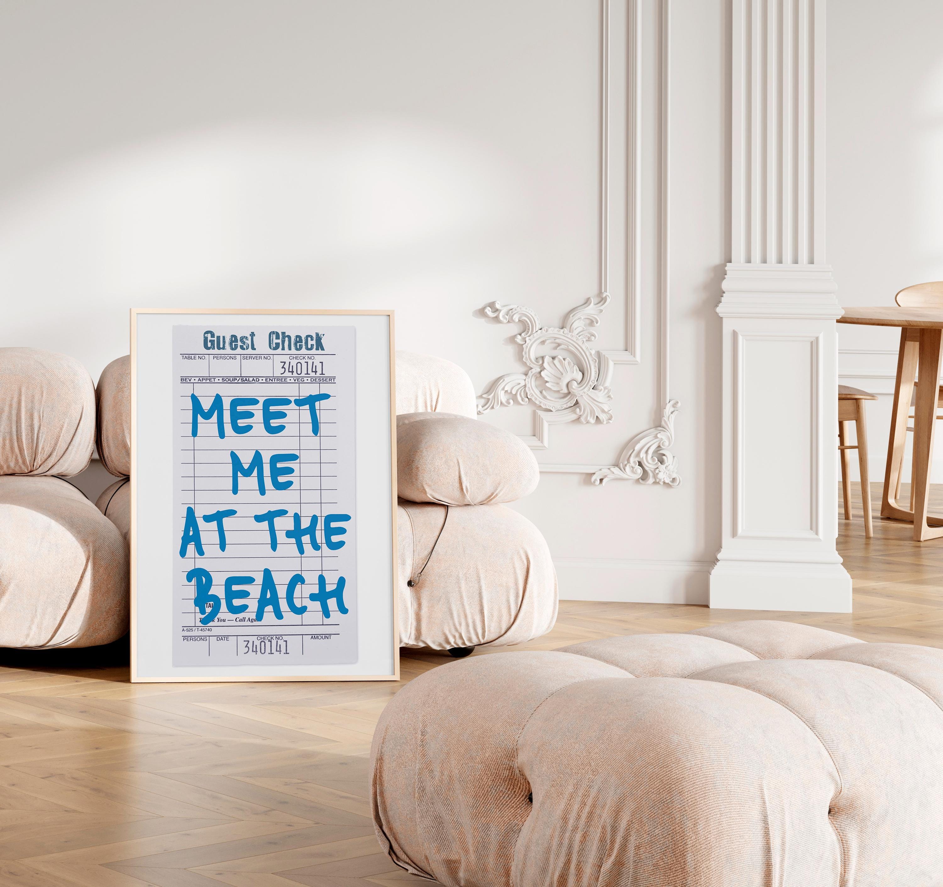 Meet Me at the Beach Print: Blue Coastal Decor (digital Download) - Etsy