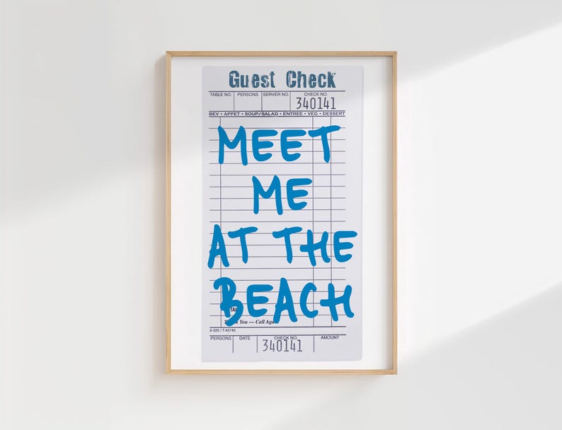 Meet Me at the Beach Print: Blue Coastal Decor (digital Download) - Etsy