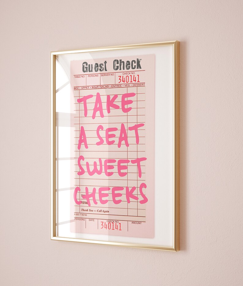 Take A Seat Sweet Cheeks Bathroom Art: Funny Restroom Sign (digital ...