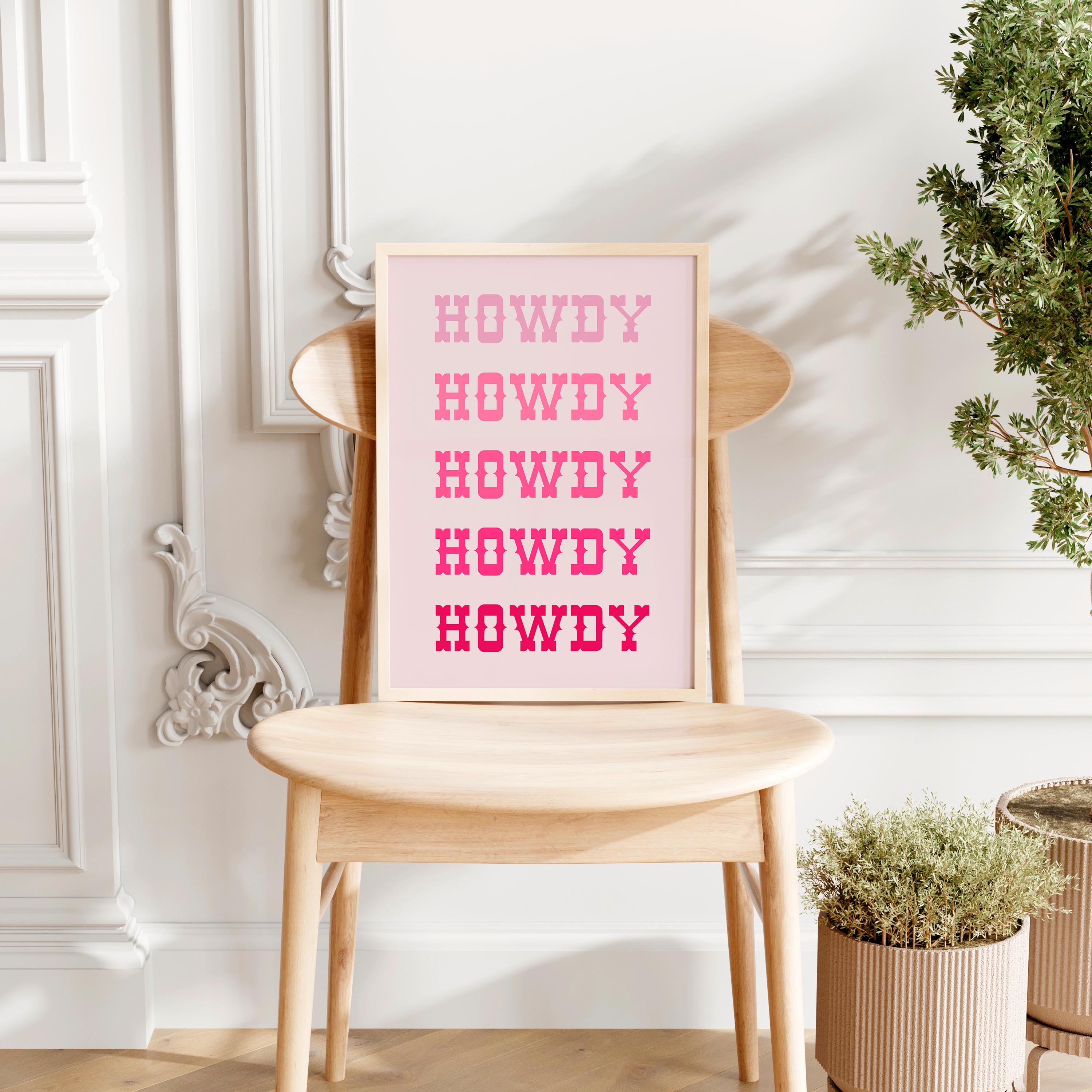Pink Howdy Sign Print: Preppy Cowgirl Dorm Decor (digital Download) - Etsy
