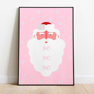 Christmas Gallery Wall Set Pastel Pink Christmas Prints Cute Holiday ...