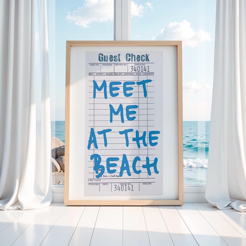 Meet Me at the Beach Print: Blue Coastal Decor (digital Download) - Etsy