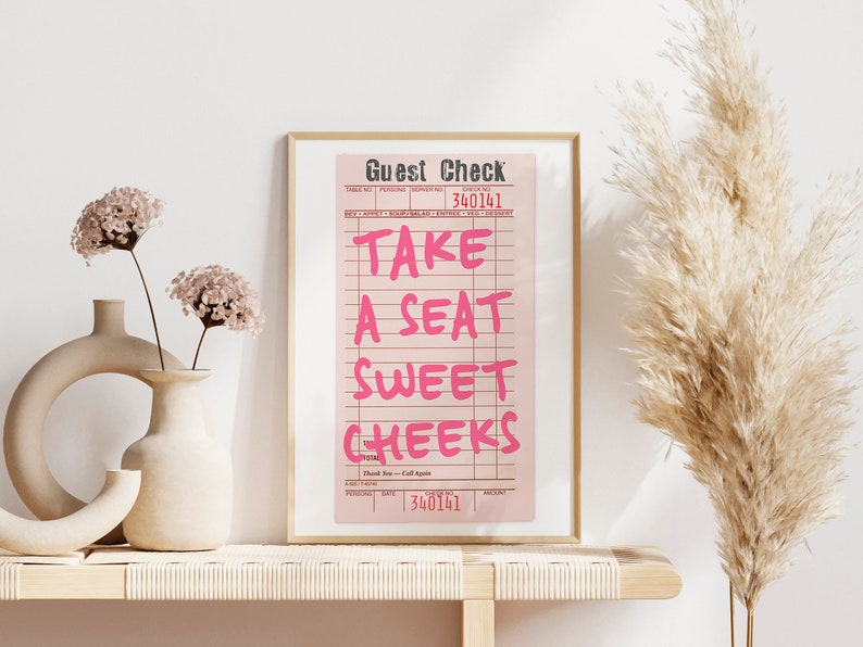 Take A Seat Sweet Cheeks Bathroom Art: Funny Restroom Sign (digital ...