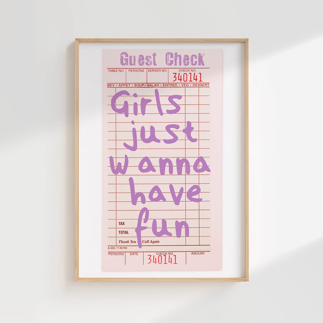 Girls Just Wanna Have Fun Art Print, 80s Theme Party Decor (digital ...