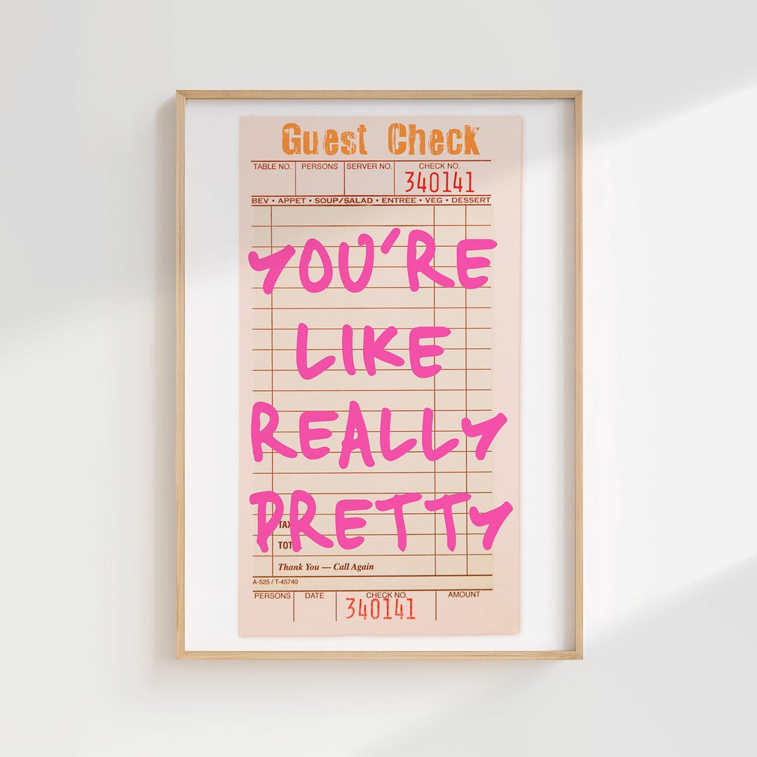 You're Like Really Pretty Print: Vanity Decor, Motivational Preppy ...