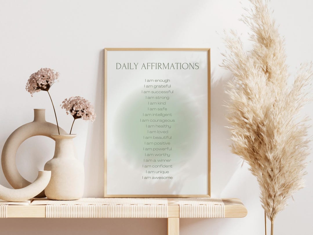 Sage Green Affirmations Poster: Self Love Positive Quotes (digital ...