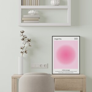 Angel Number 333 Poster Pink Aura Print Blush Pink Wall Art - Etsy